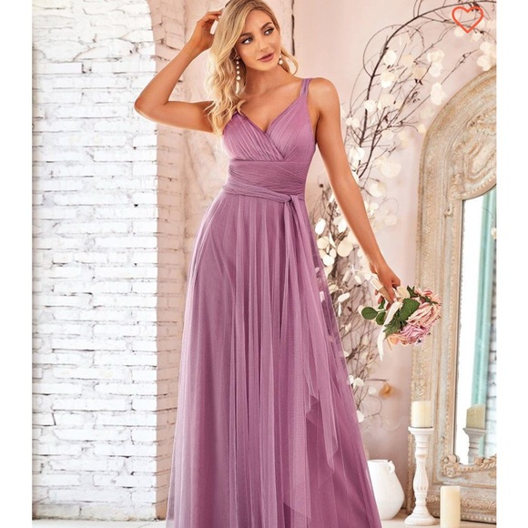 Ever Pretty | Dresses | Ever Pretty Pink Ruched Sleeveless Maxi Dress ...